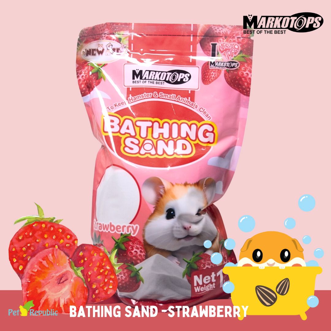 MARKOTOPS Pasir Hamster Bathing Sand STRAWBERRY 1KG– Pet Republic Indonesia