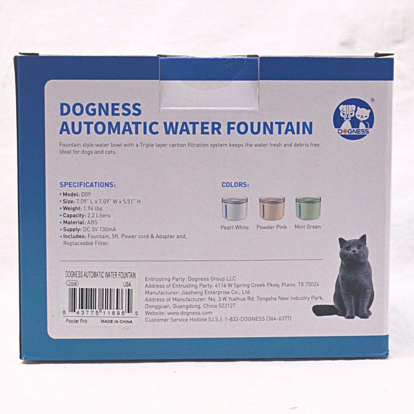 DOGNESS D09 Automatic Water Fountain Plus Adaptor 2,2 Liter– Pet ...